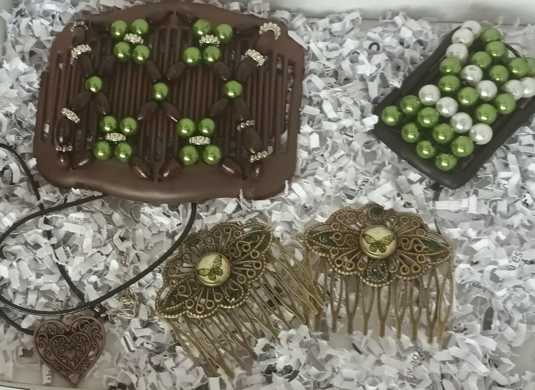 Gift Box for Her, Designer African Butterfly Double Hair Comb Butterfly ...