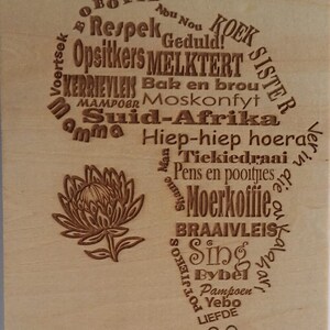 Africa Wall Plaque, Laser Engraved Afrikaanse Woorde, Laser Engraving ...
