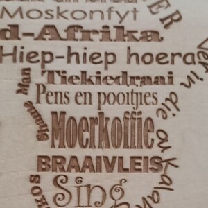 Africa Wall Plaque, Laser Engraved Afrikaanse Woorde, Laser Engraving ...