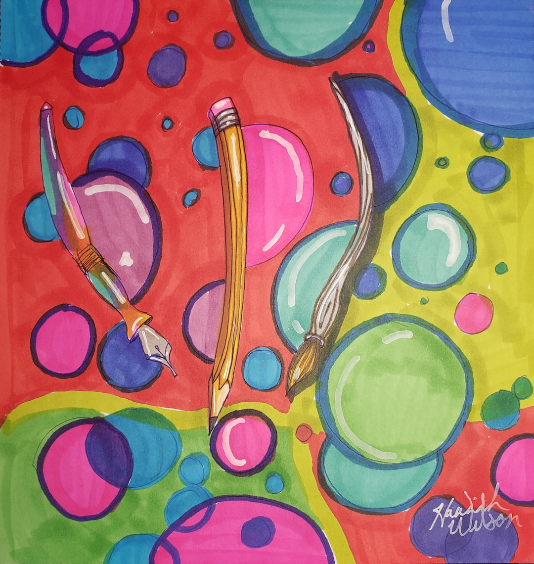 Bubbly Artist- Art Print - Etsy