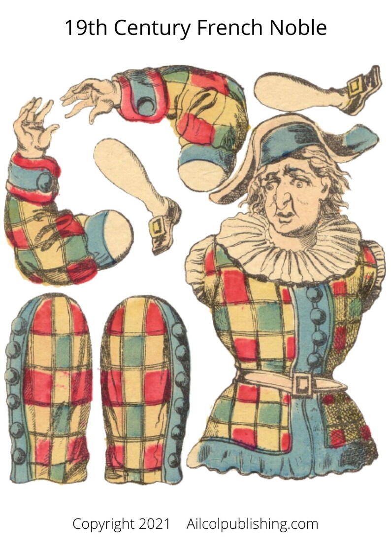 Vintage Cut Out 18th Century French Noble Paper Toy - Etsy