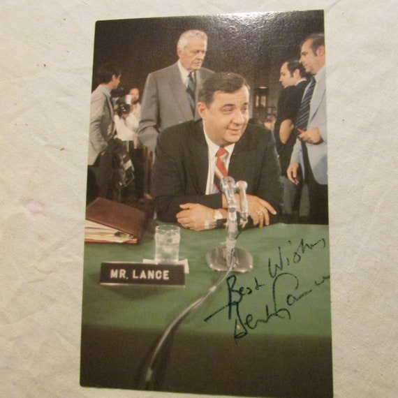 Bert lance Political 1970's Autograph Postcard | Etsy
