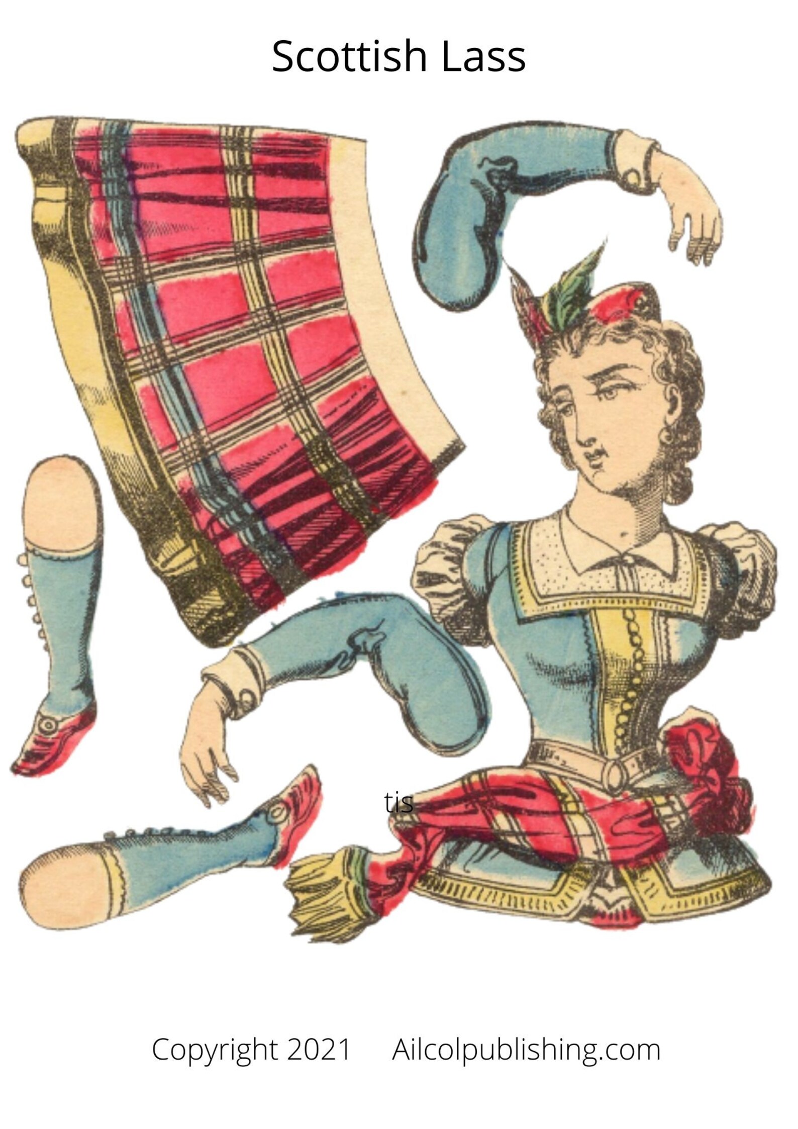 Vintage Cut Out Scottish Lass Paper Toy - Etsy
