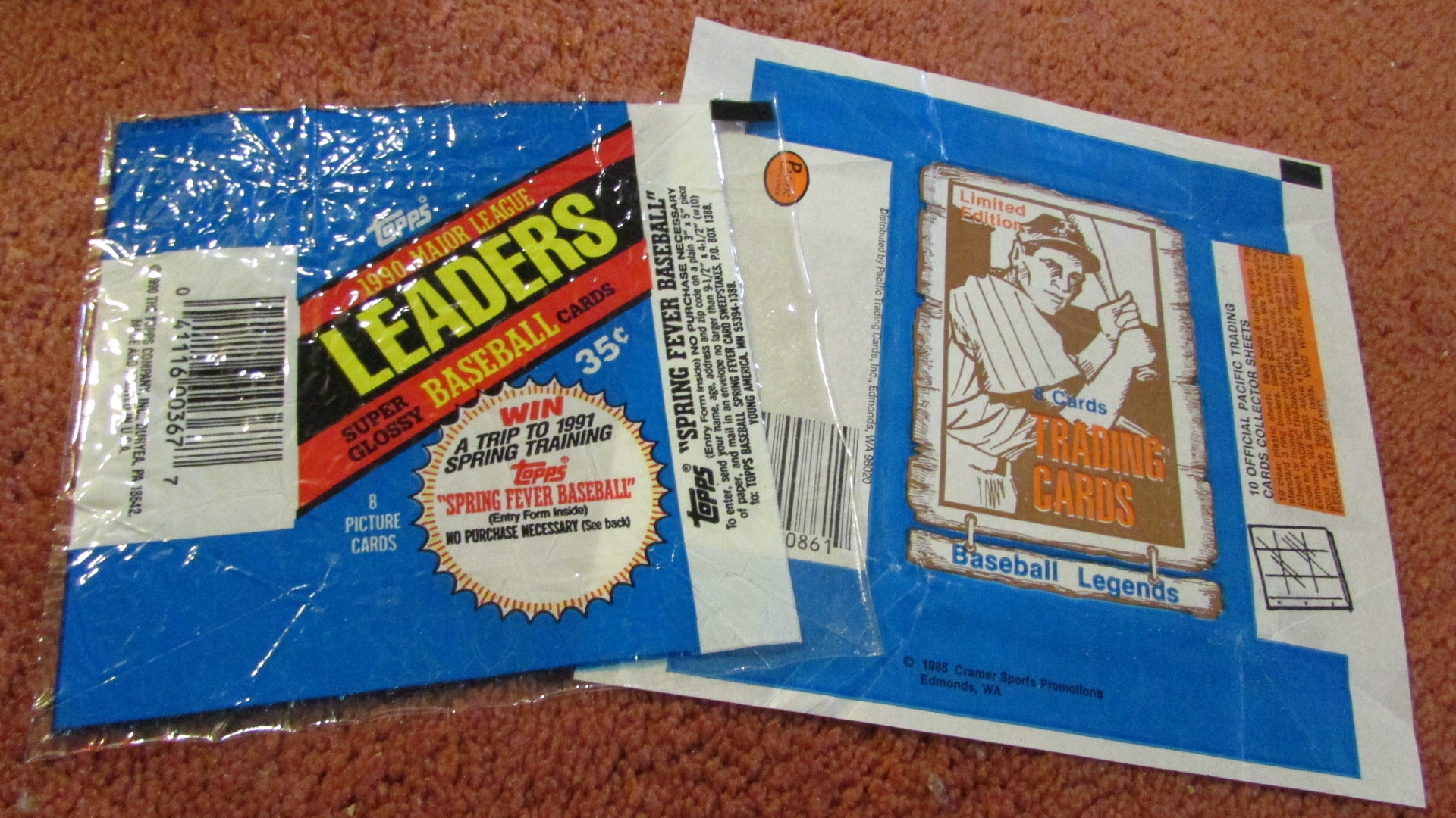 2 1990's 2 Baseball Card Wrappers - Etsy España