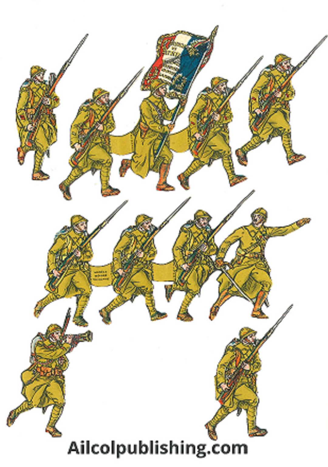 WW1 French Paper Toy Soldiers Download 5 Sheets - Etsy