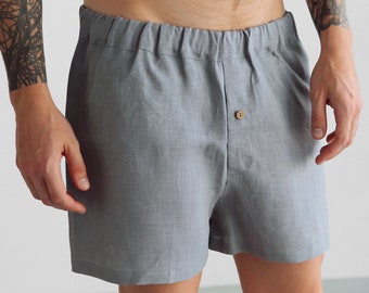 Mens Linen Underwear Gift for Him Boxer for Men Mans | Etsy