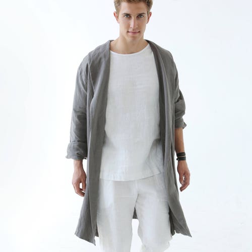 Linen Costume Men's Set Linen Gown Linen Trousers | Etsy