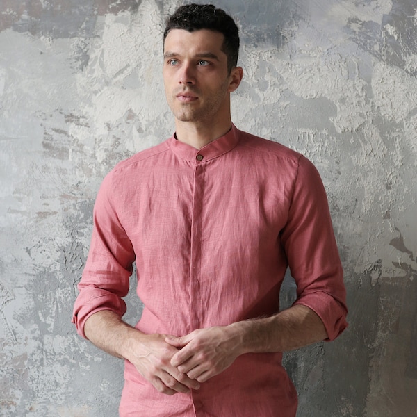 Mens Pink Linen Shirt - Etsy