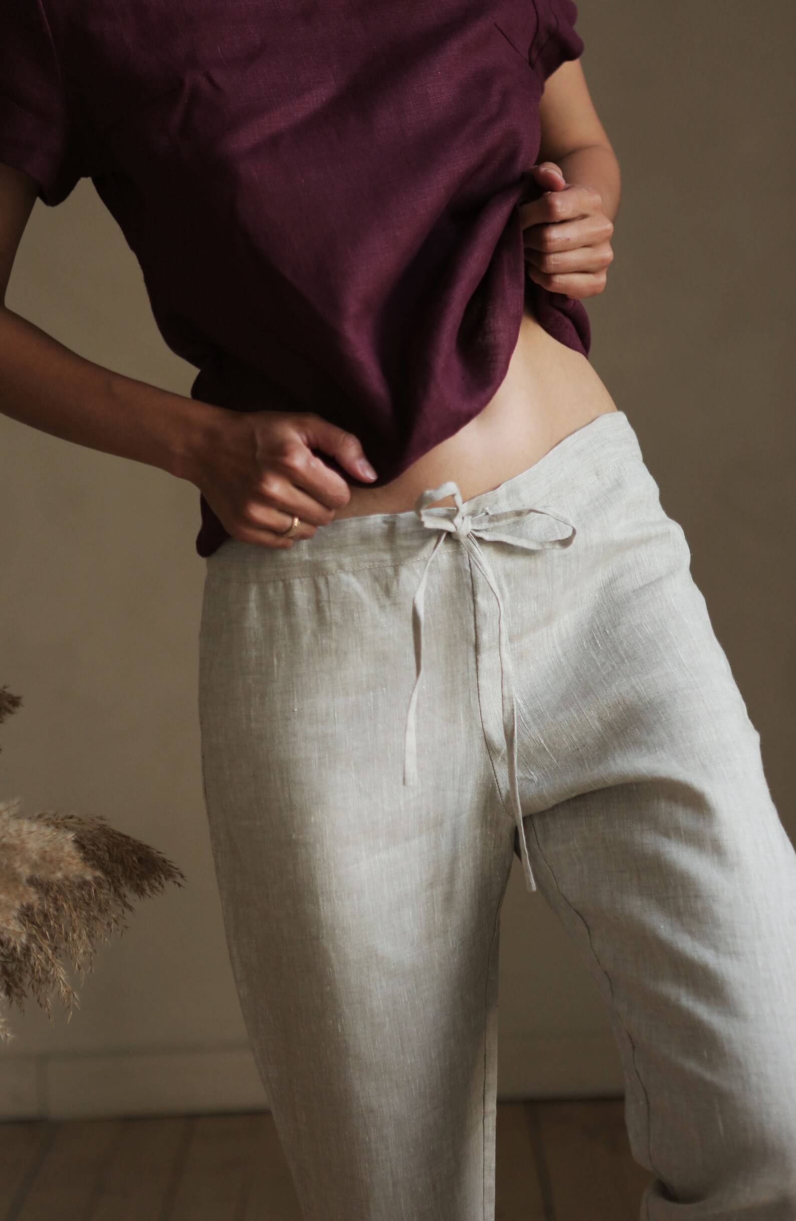Pure Linen Pants Summer Pants Linen Trousers Natural Flax - Etsy