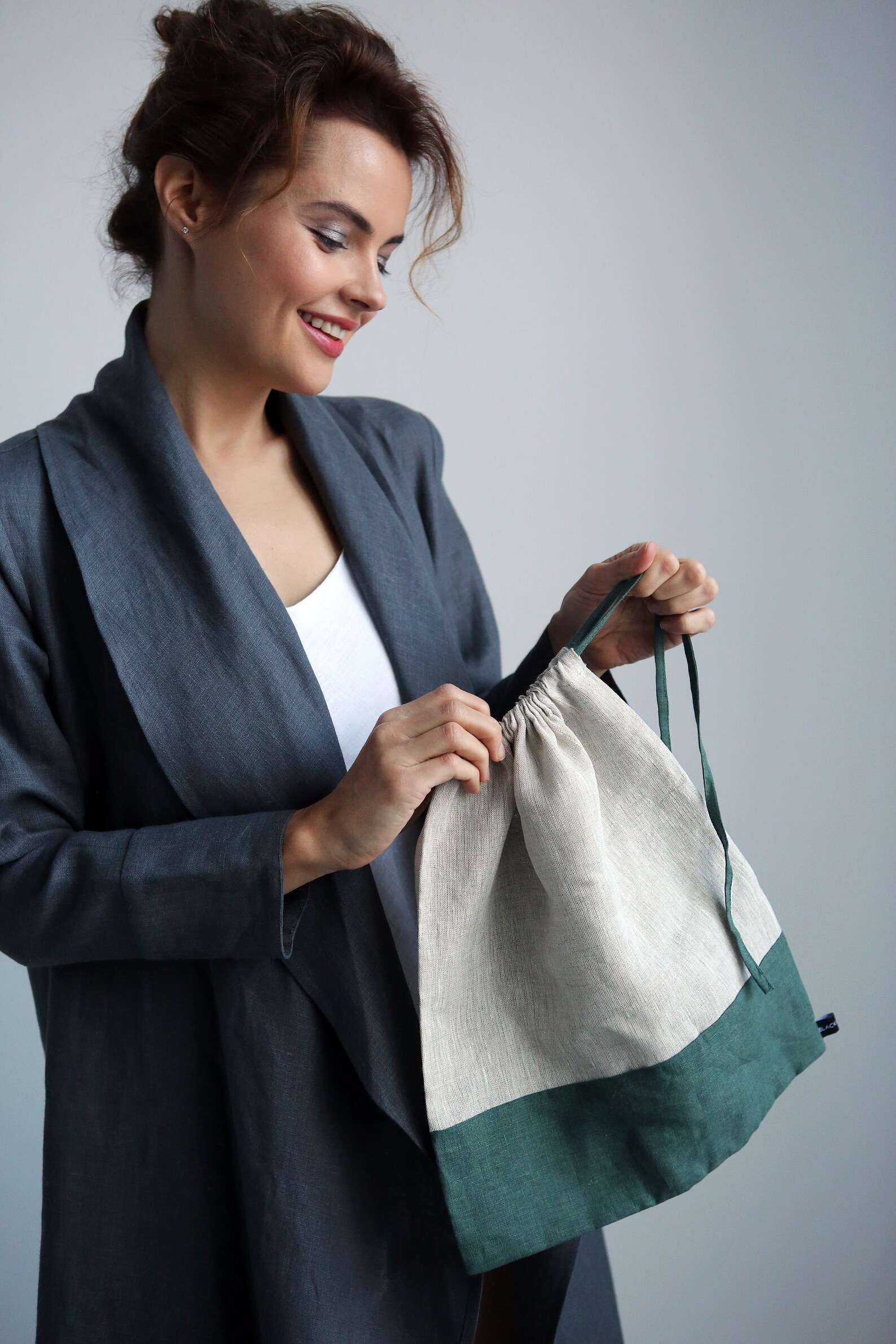 Linen Organic Bag, Zero Waste Bag, Organic Linen Shopper, Gift Bag ...