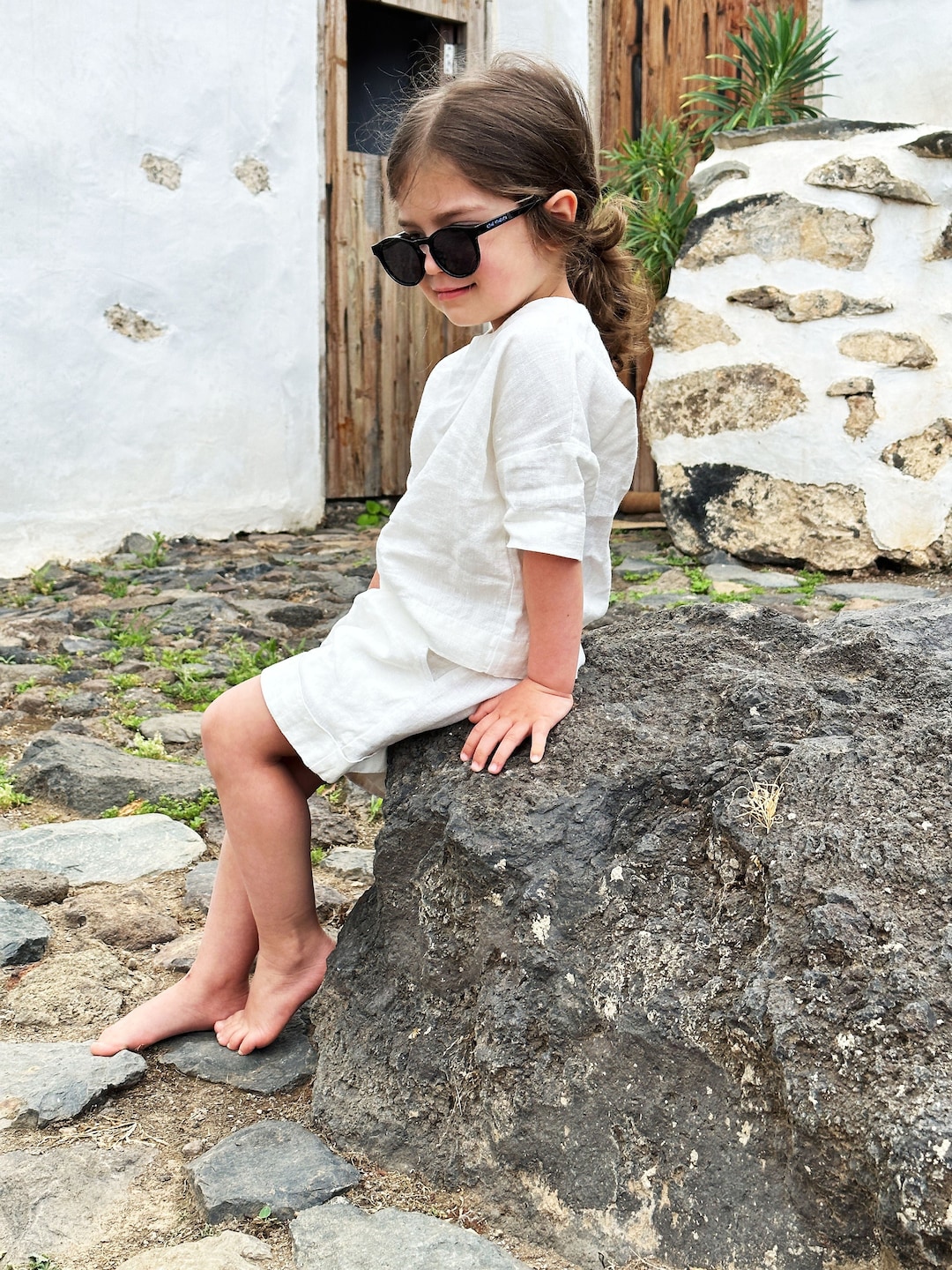 Kids Linen Clothing Set - Shorts and T-shirt Set in 100% Natural Linen ...