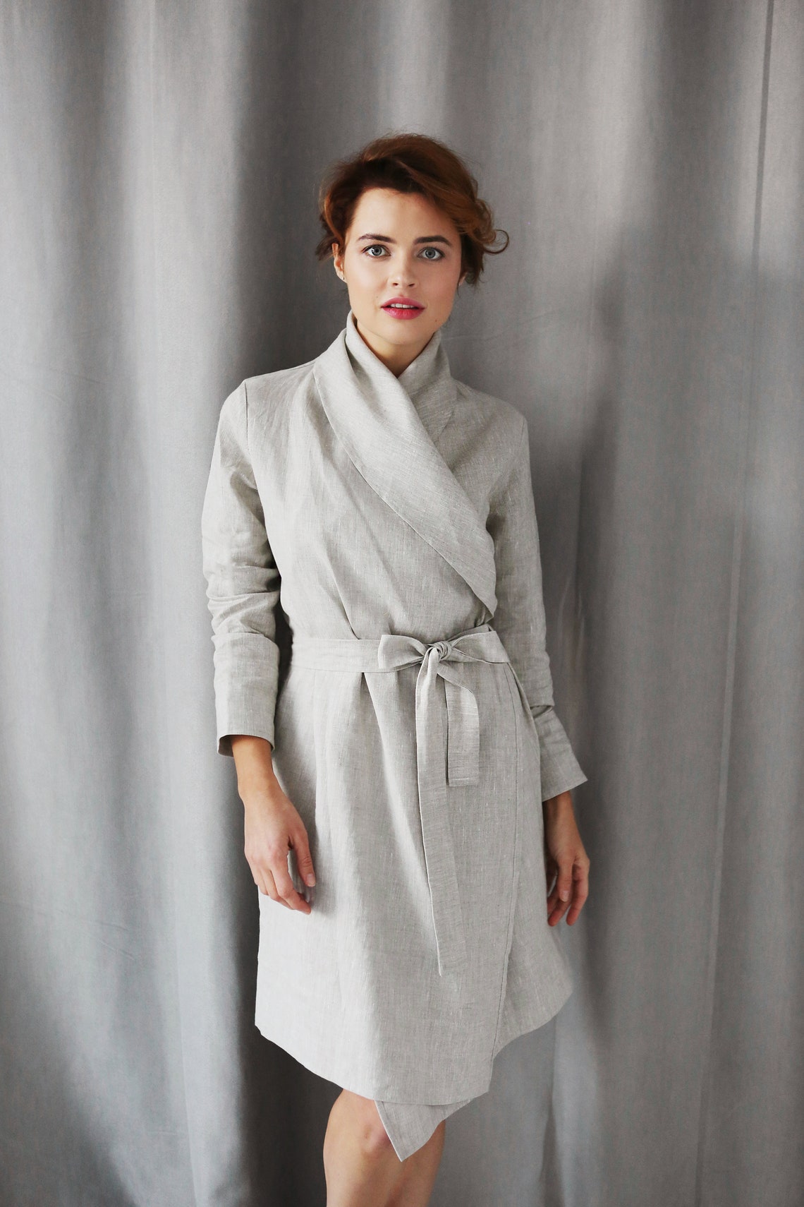 Handmade Linen Bathrobe Linen Loungewear Natural Linen Robe - Etsy