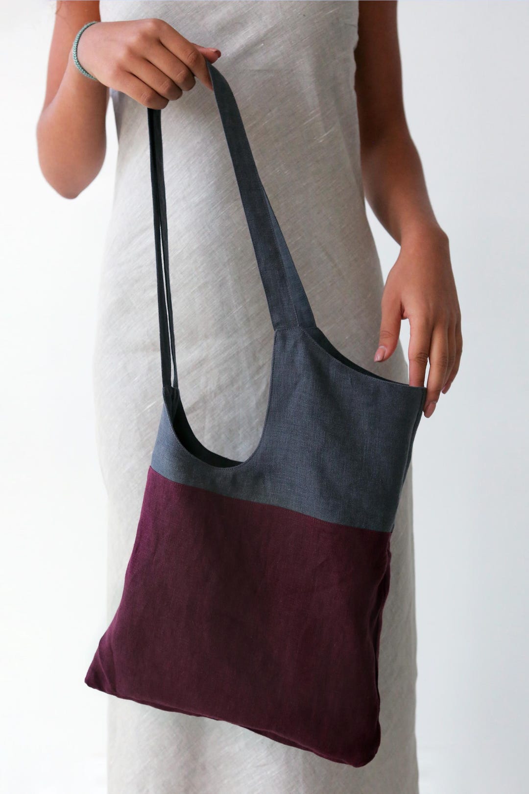 Linen Tote Bag, Zero Waste, Beach Bag, Organic Linen Shopper, Vegan Bag ...