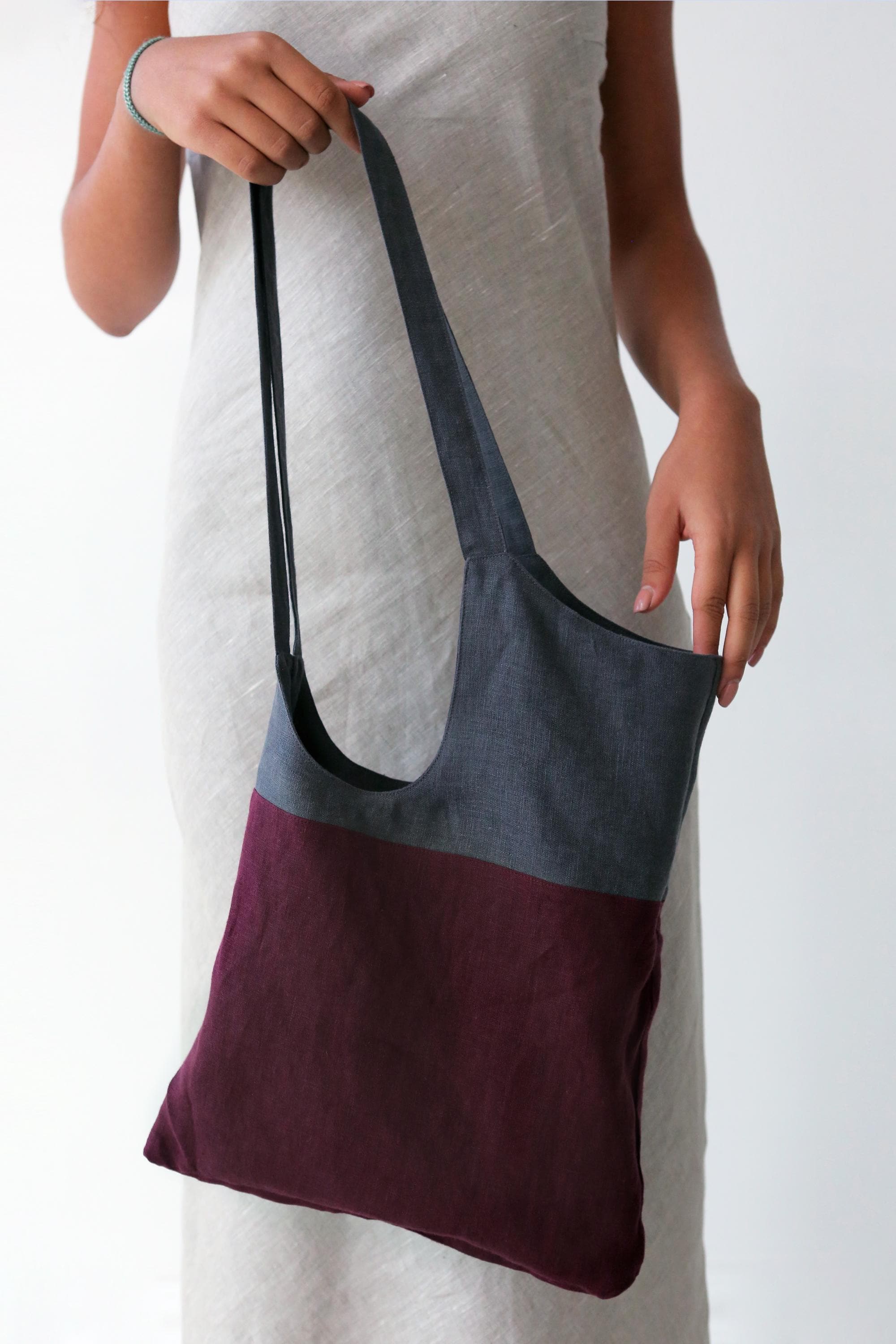 Linen Tote Bag, Zero Waste, Beach Bag, Organic Linen Shopper, Vegan Bag ...