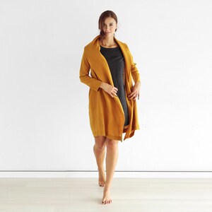 Womens Mustard Cardigan, Summer Cardigan, Linen Gown, Linen Jacket ...