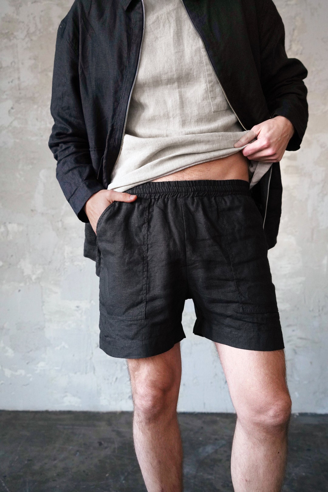 Mens Short Linen Shorts, Basic Shorts, Flax Linen Shorts, Shorts for ...