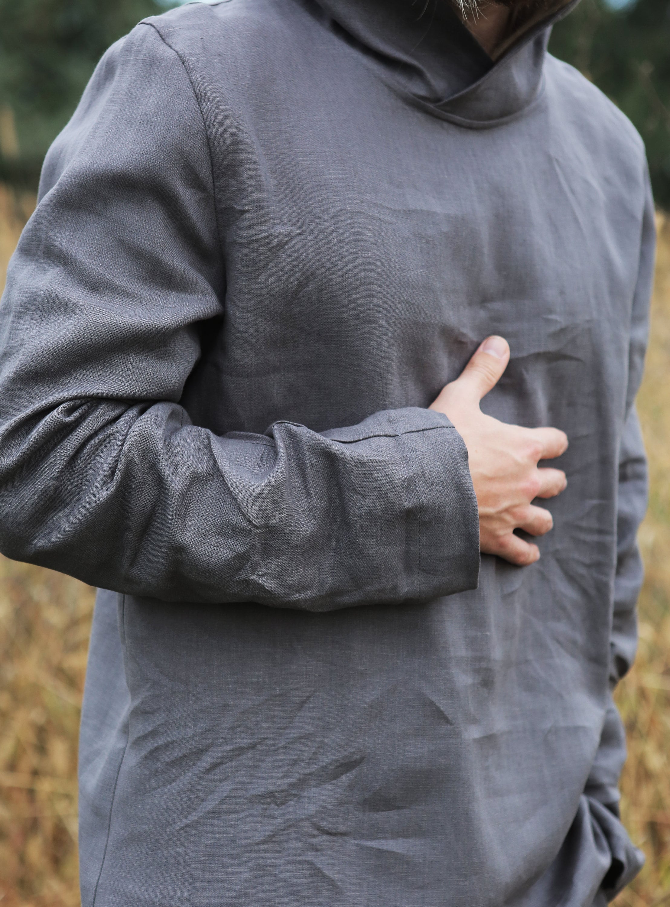 Mens linen hoodie Summer hoodie Sweatshirt Shirt for men | Etsy