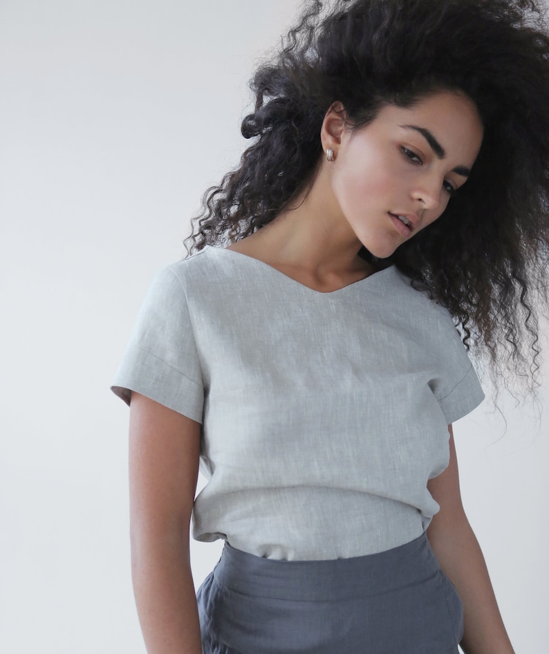 Womens Linen Top Summer Linen Top Organic T-shirt Blouse - Etsy