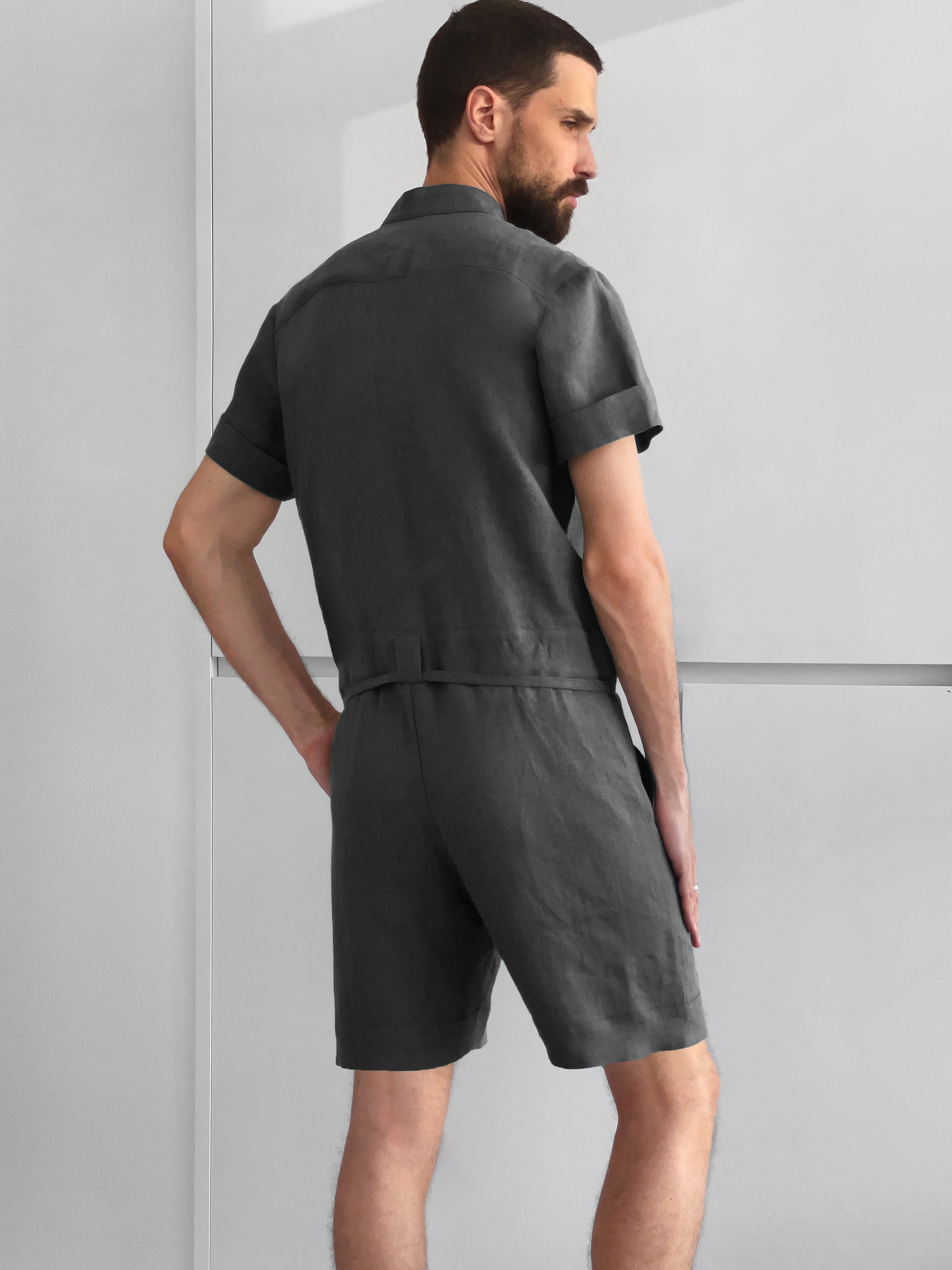 Mens Linen Jumpsuit Mens Overall Mens Romper Jumpsuit for - Etsy