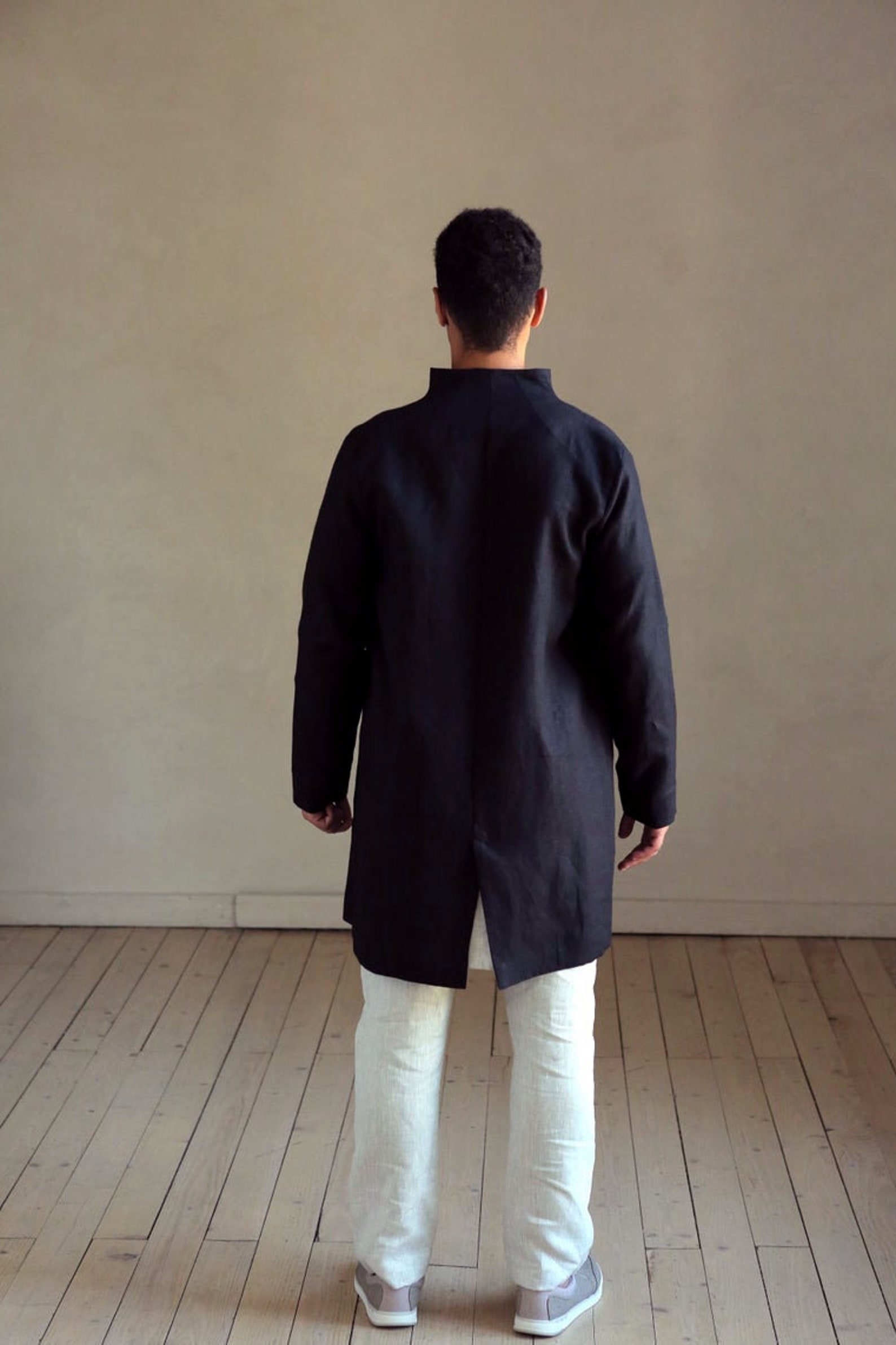 Trench Coat Men, Linen Jacket for Man, Stylish Linen Apparel, Linen ...