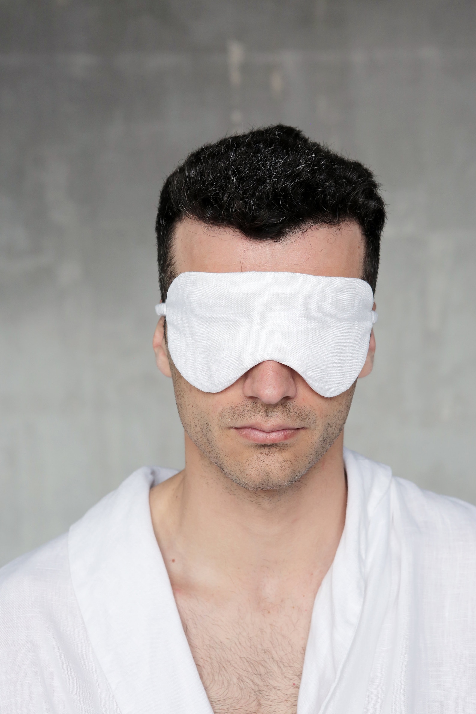 Linen Sleep Mask, White Eye Mask, Gift for Him, Flax Mask, Night Face ...