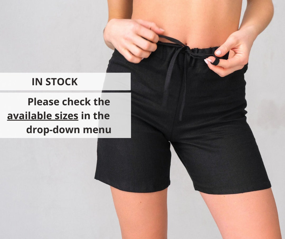 Long Linen Shorts for Women, Flax Shorts, Pajama Shorts, Gift for Her ...
