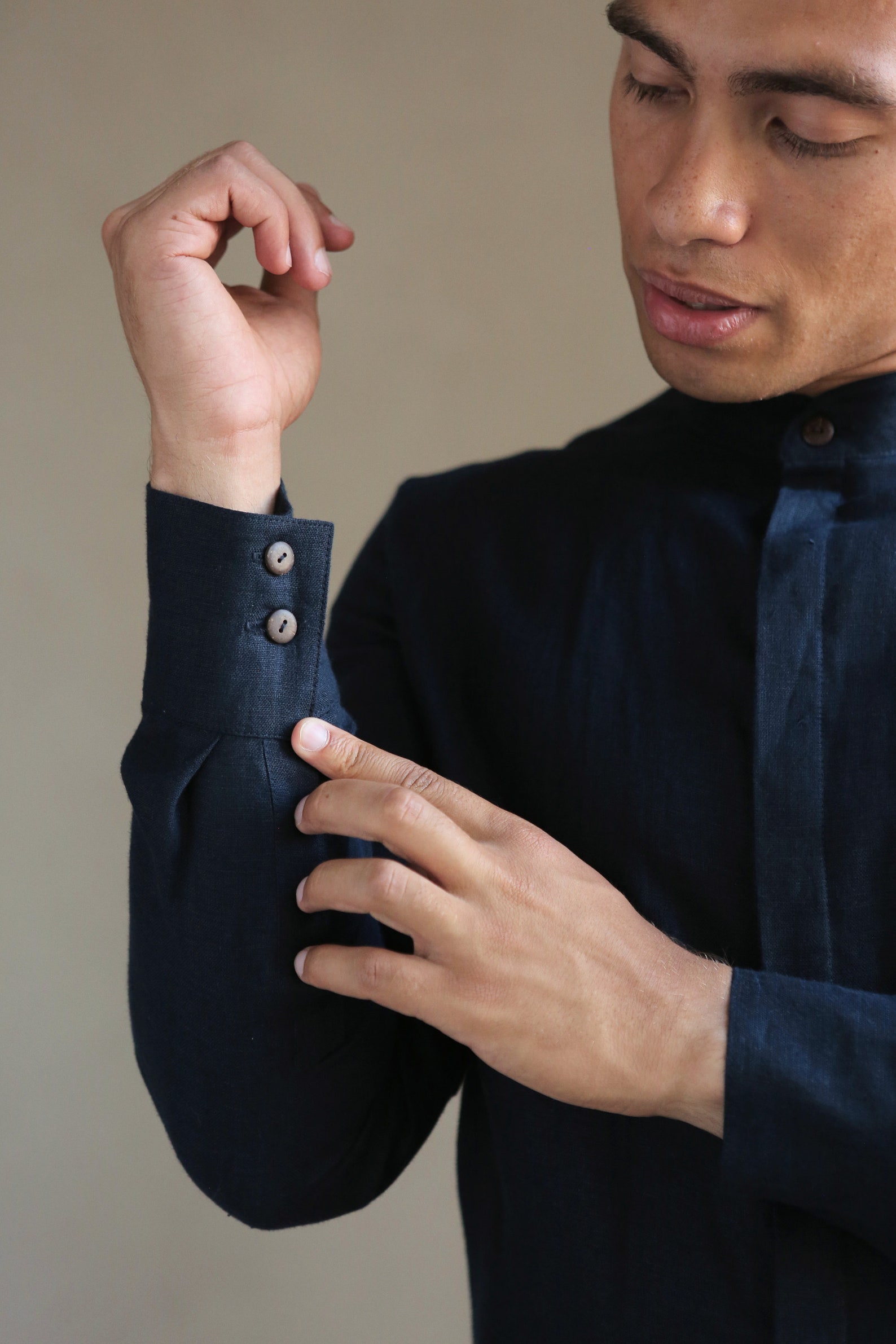 Mens Linen Shirt, Spring - Summer, Shirt for Men, Wedding Shirt, Dark ...
