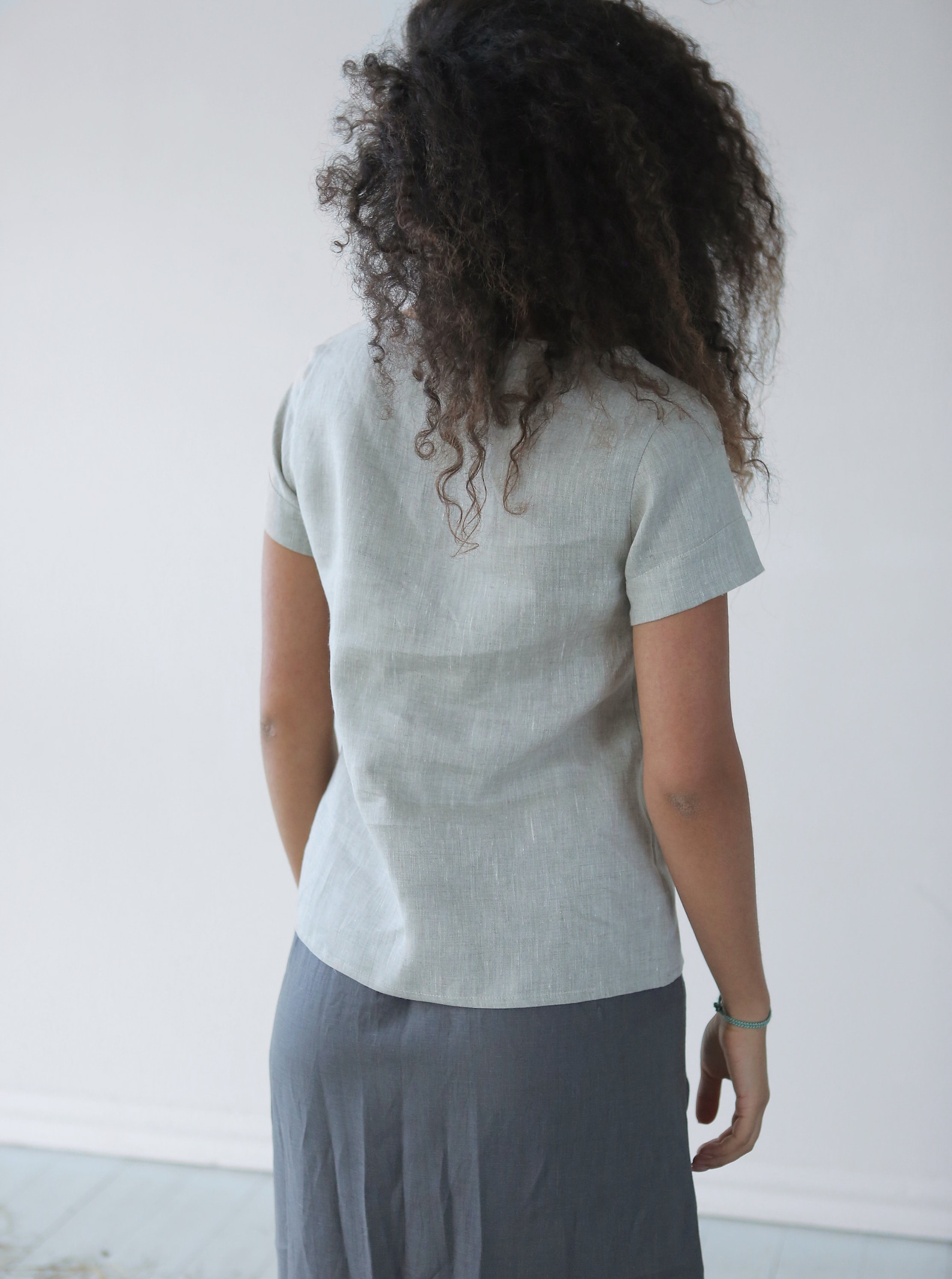 Womens linen top Summer linen top Organic t-shirt Blouse | Etsy