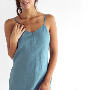 Linen Maxi Dress, Summer Dress, Blue-grey Color, Dress With Wings ...
