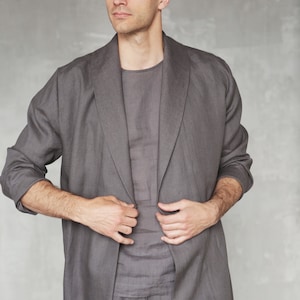Veste en lin pour homme Tenue en lin Peignoir en lin - Etsy France