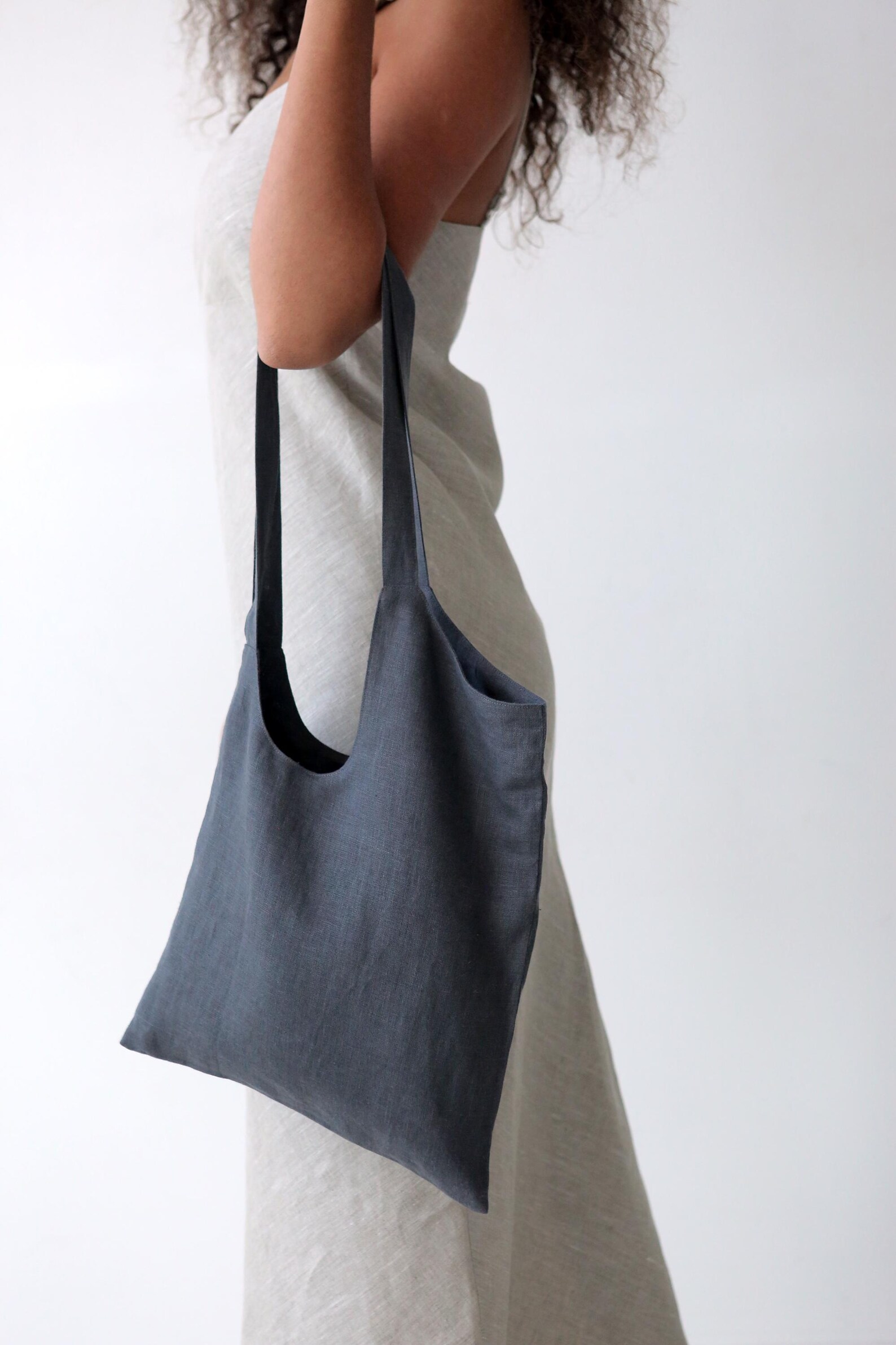 Linen Tote Bag, Zero Waste, Beach Bag, Organic Linen Shopper, Vegan Bag ...