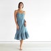 Linen Maxi Dress Summer Dress Blue-grey Color Dress With - Etsy