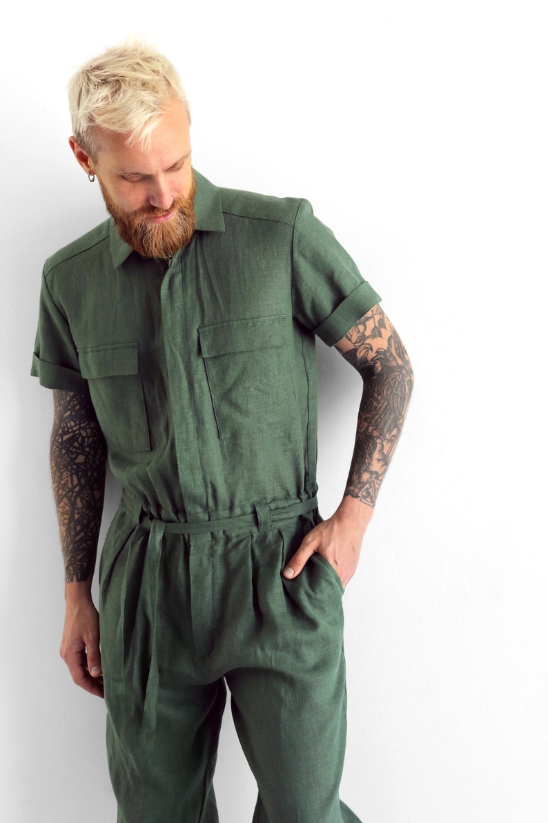 Mens Linen Jumpsuit Mens Overall Mens Romper Jumpsuit for - Etsy