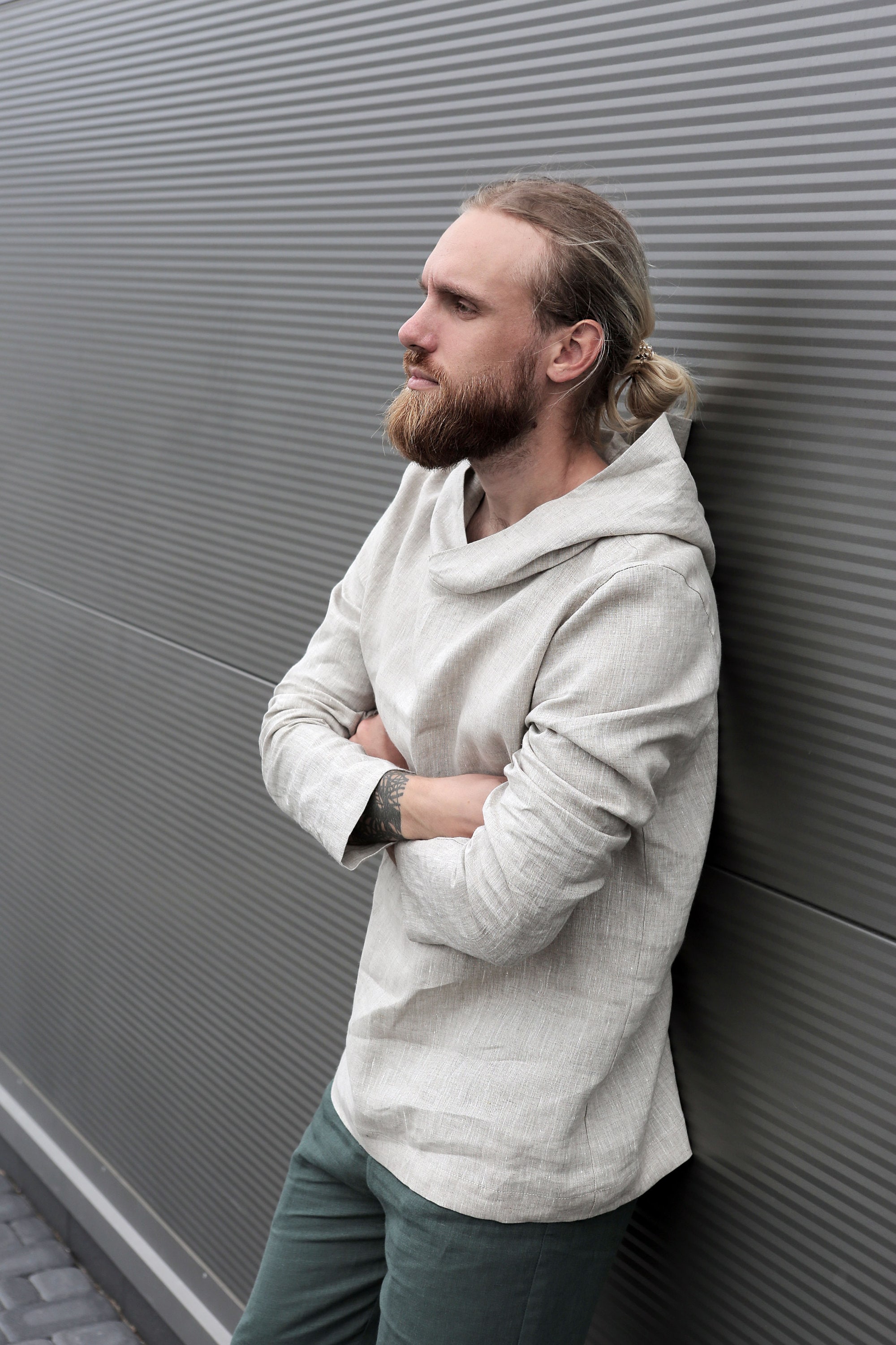 Mens Linen Hoodie Summer Hoodie Linen T-shirt Shirt for - Etsy