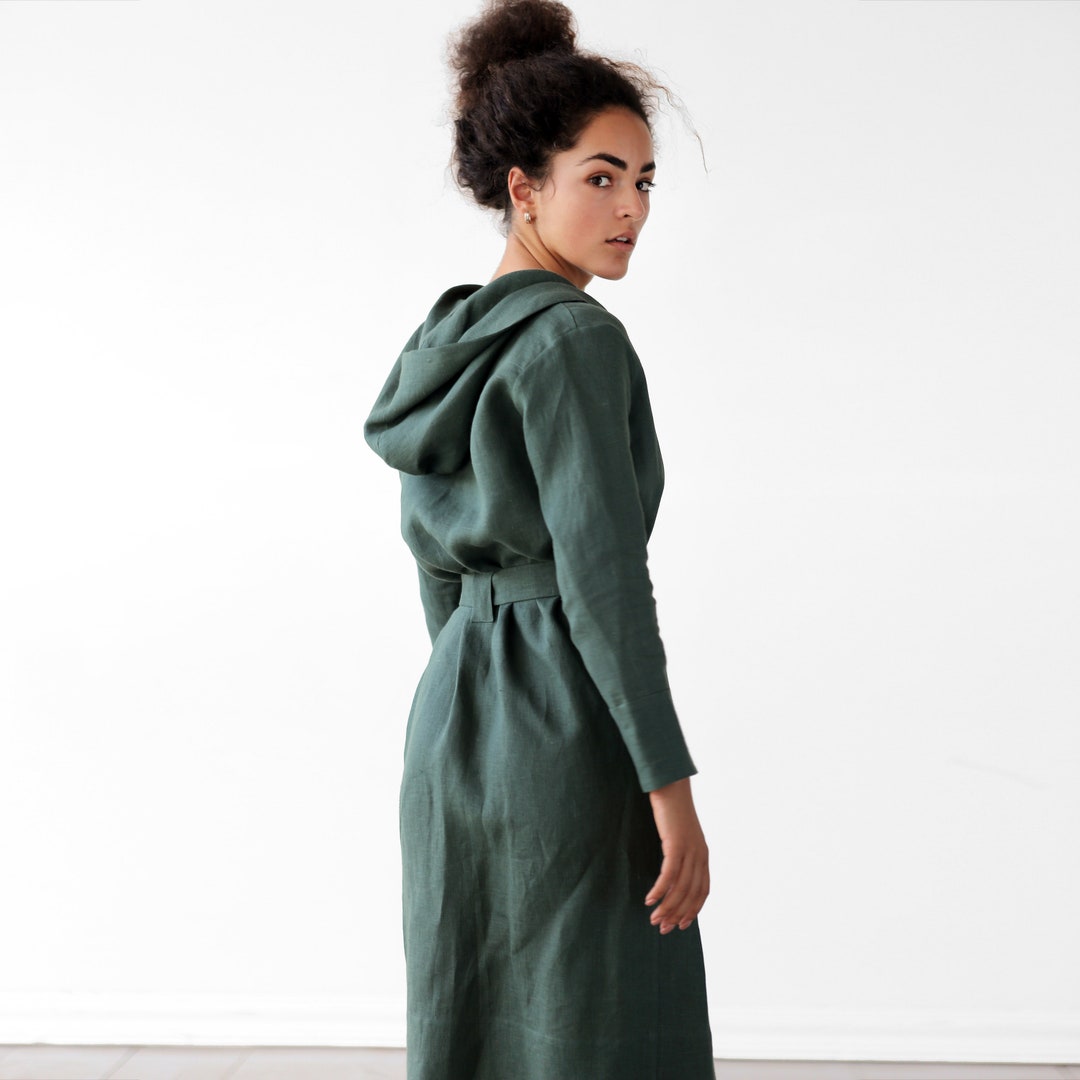 Natural Linen Bathrobe, Linen Loungewear, Natural Linen Robe, Homewear ...