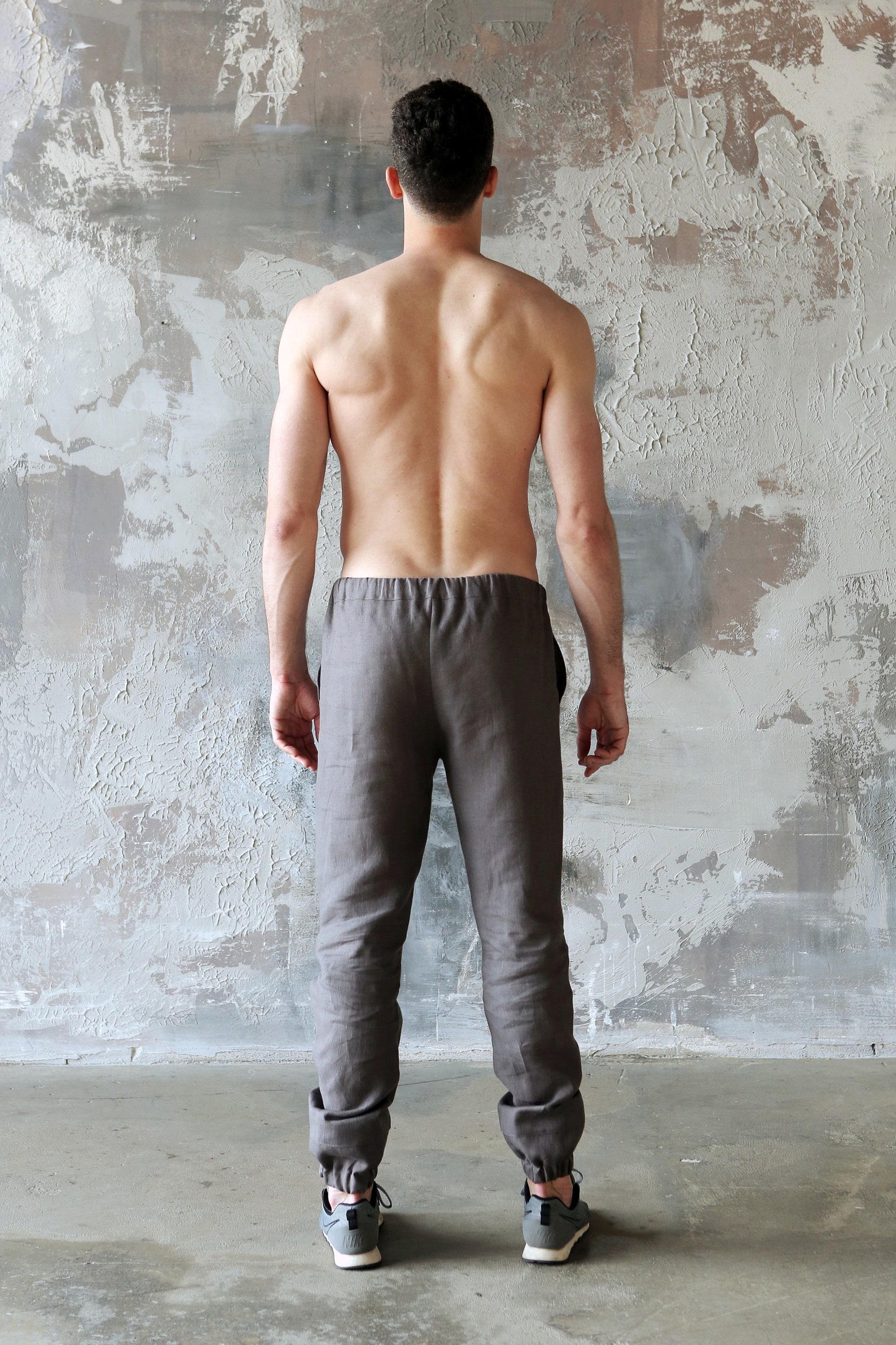 Mens Linen Pants Lounge Pants Drawstring Pants Gray Linen - Etsy