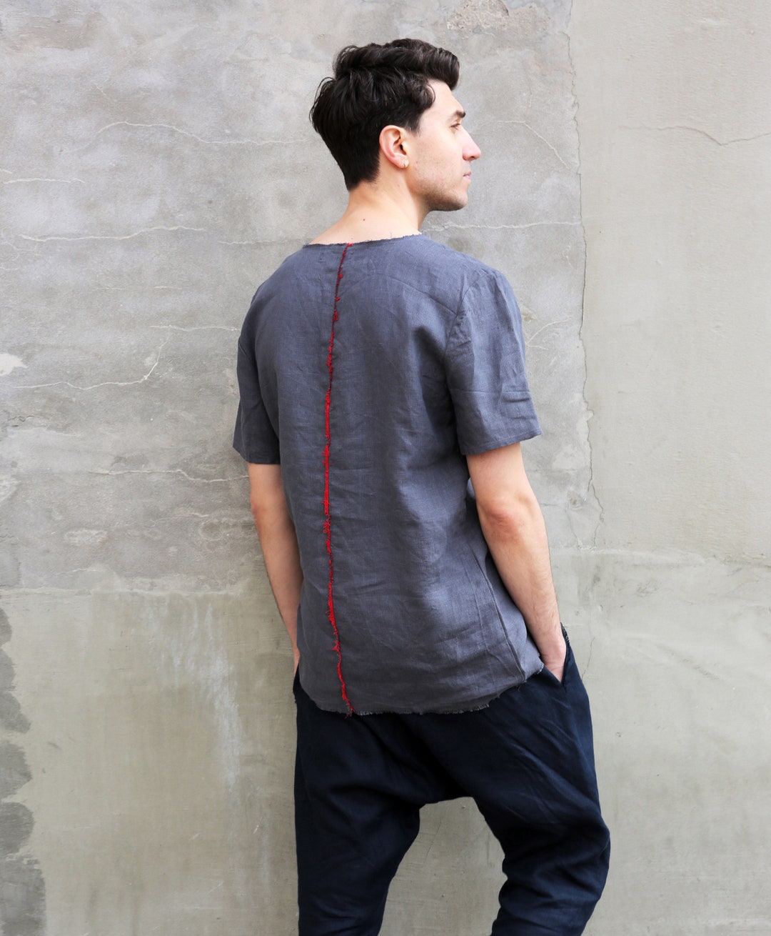 Mens Linen T-shirt, Stylish Linen Outfit, Tee for Men, Stylish T-shirt ...