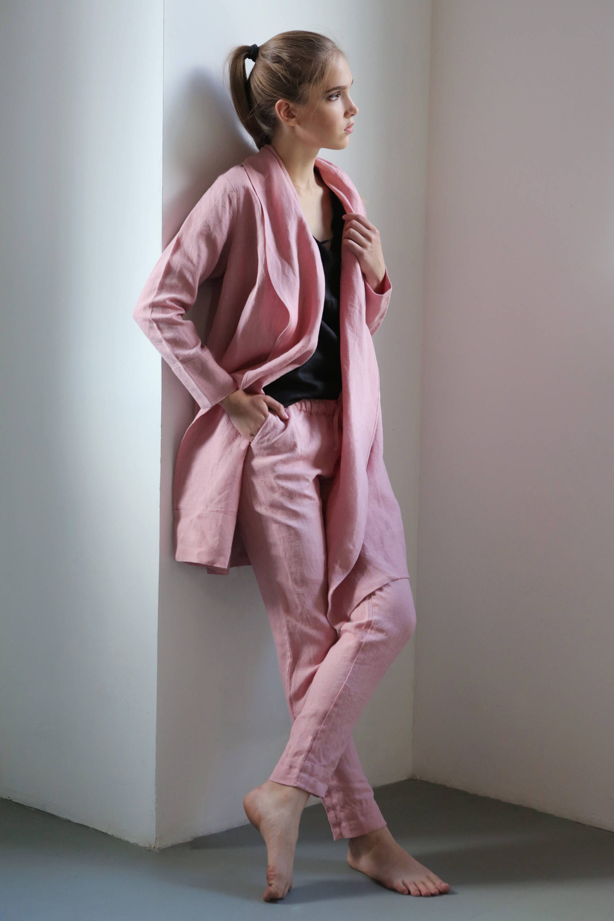 Pink Linen Pants Summer Pants Linen Trousers Pink Flax | Etsy