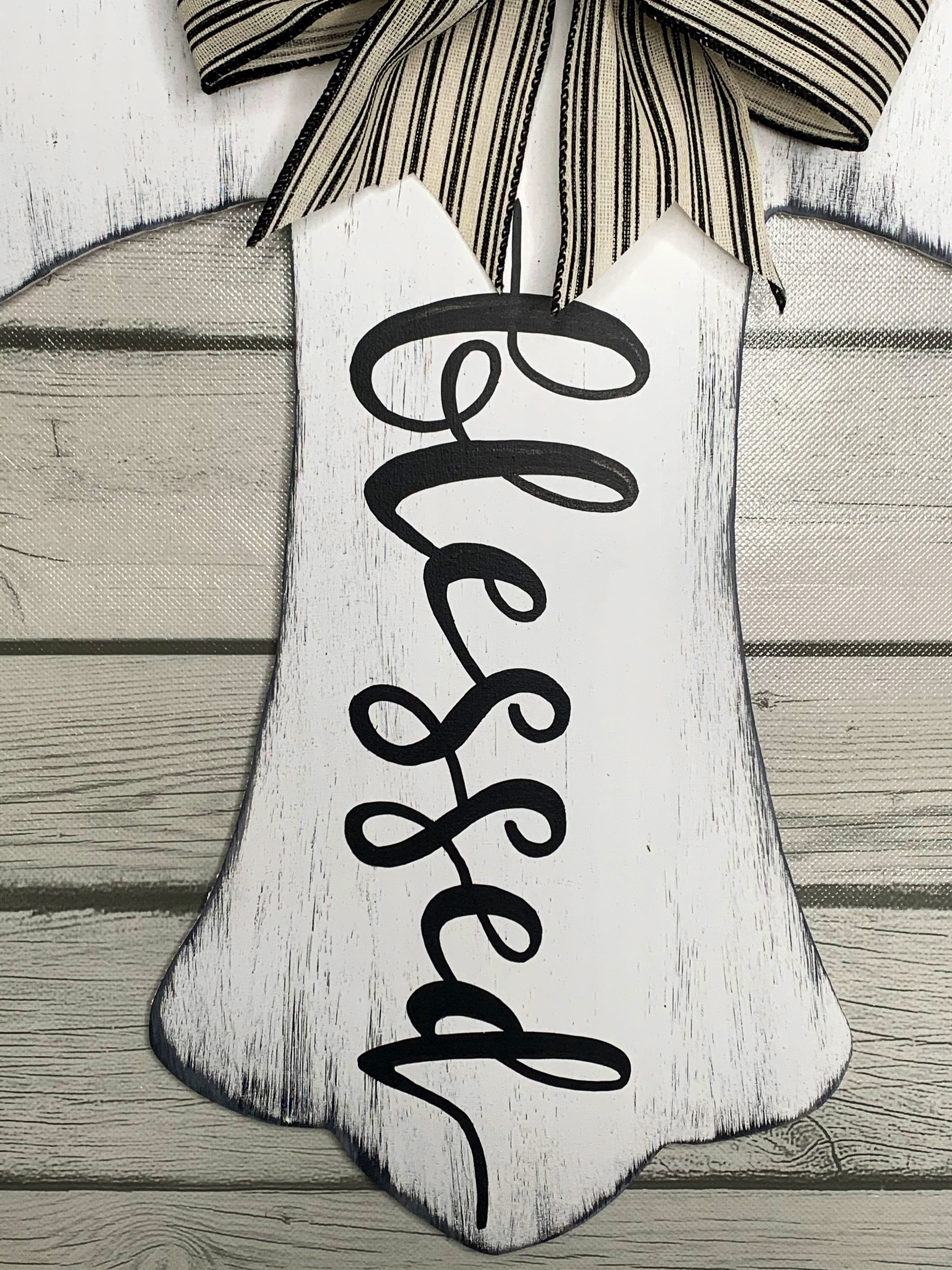 Cross Door Hanger Faith Door Hanger Blessed Cross Sign Religious Front ...