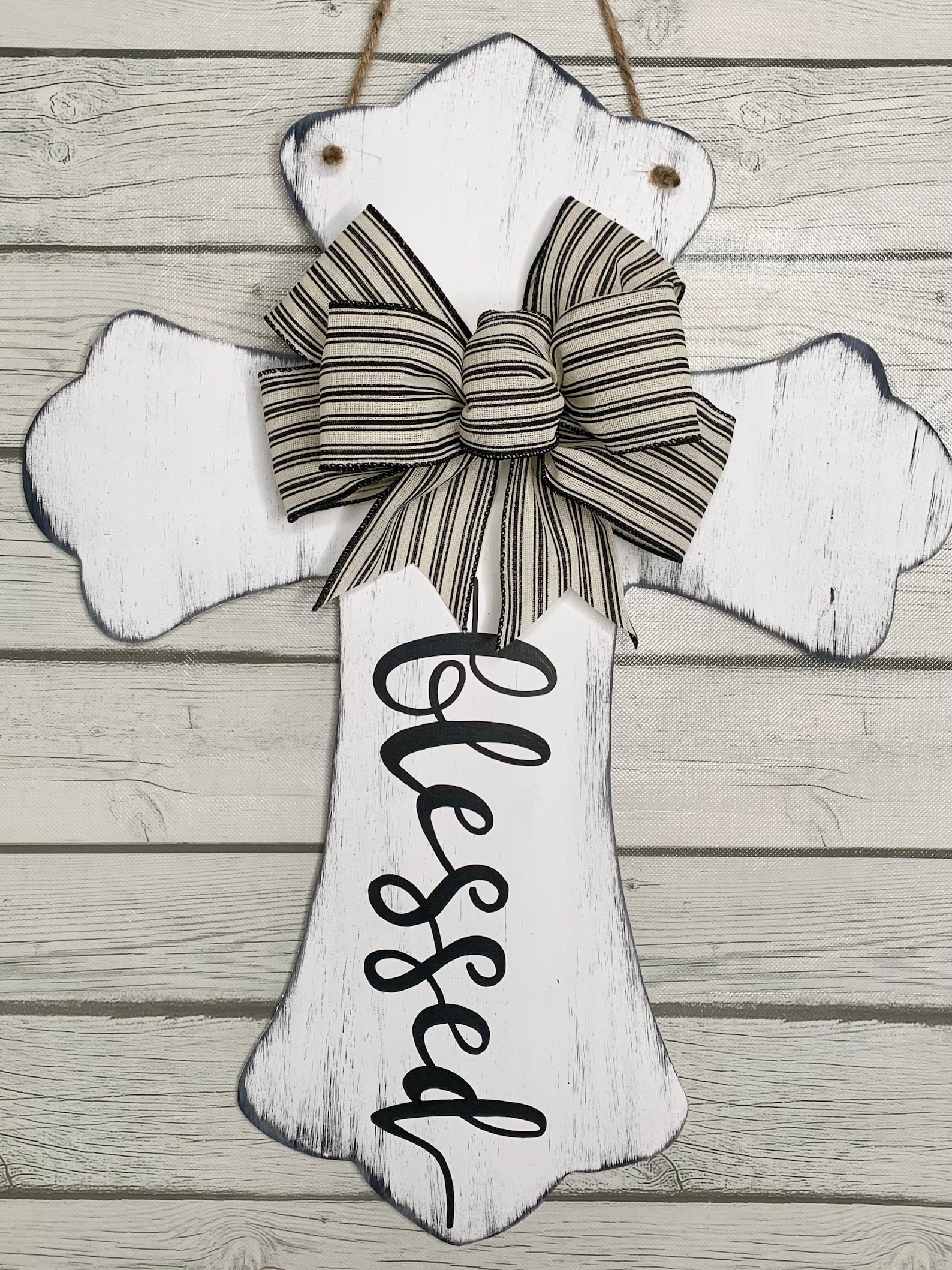 Cross Door Hanger Faith Door Hanger Blessed Cross Sign Religious Front ...