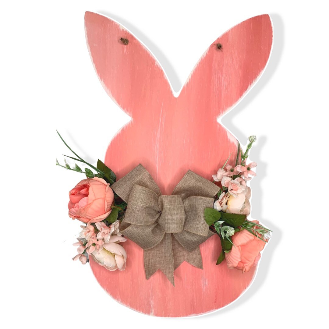 Easter Bunny Door Hanger Easter Door Hanger Spring Sign Rabbit Door ...