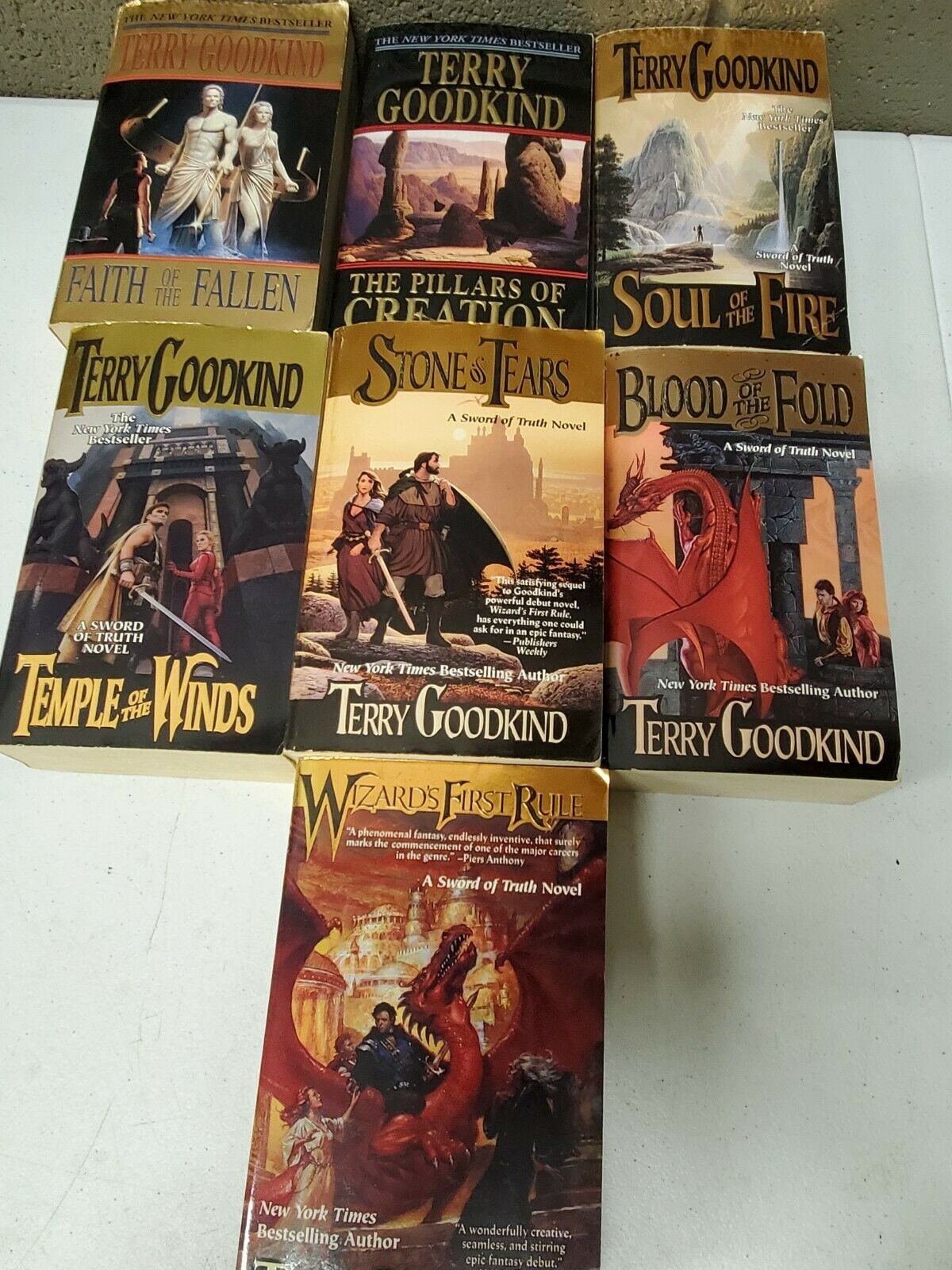 Terry goodkind 7 paperback lot sword of truth novels | Etsy