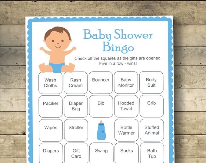 Boy Baby Shower Bingo Cards Baby Shower Bingo Game 40 - Etsy