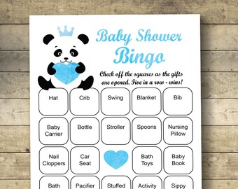 Black and White Panda Baby Shower Bingo Cards-pink Baby Shower Bingo ...