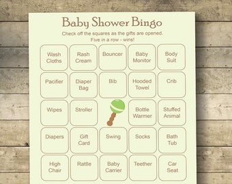 Printable Penguin Baby Shower Bingo 60 Unique Greenery Bingo - Etsy