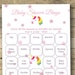 Unicorn Baby Shower Bingo Cards - Unicorn Baby Shower Bingo Game - 40 ...