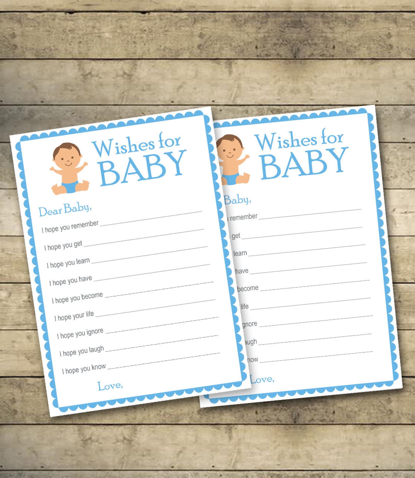 Wishes for Baby Cards, Baby Shower Games, Baby Shower Printable Game ...