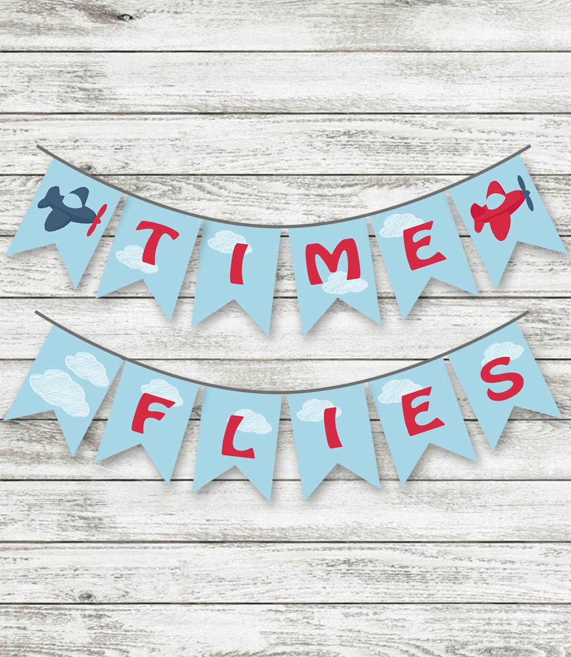 TIME FLIES Party Decoration Pack Kit, Banner Flags, Thank Cards ...