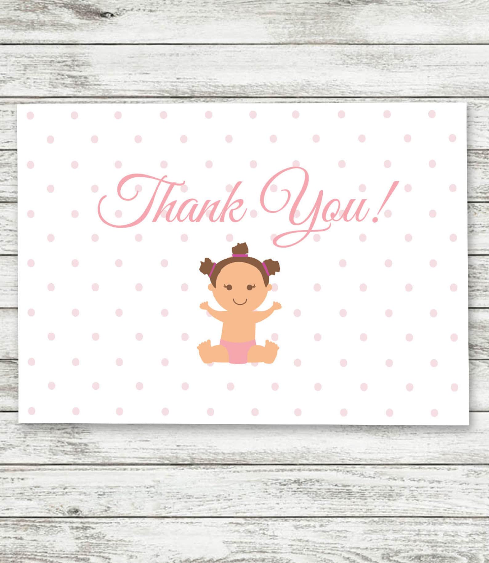 Baby Girl Thank You Cards, Baby Shower Thank You Cards, Girl Baby ...