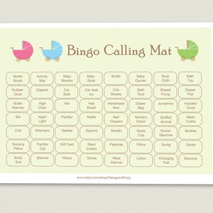 Stroller Baby Shower Bingo Cards - Baby Shower Bingo Game - 40 Unique ...